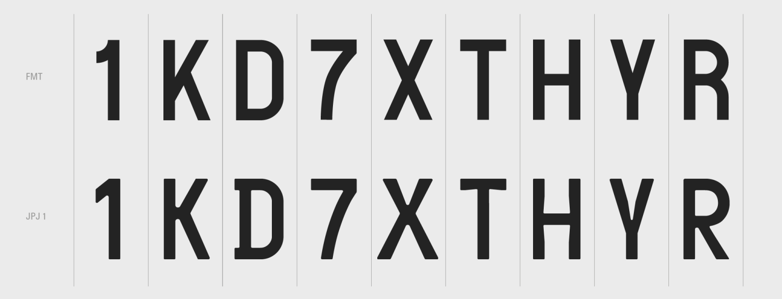 JPJ 1: A Standardised Number Plate Typeface for Malaysia